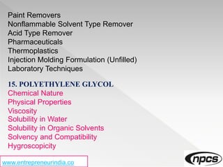 Manufacturing of Synthetic Resins with Formulae & Processes | PPTX