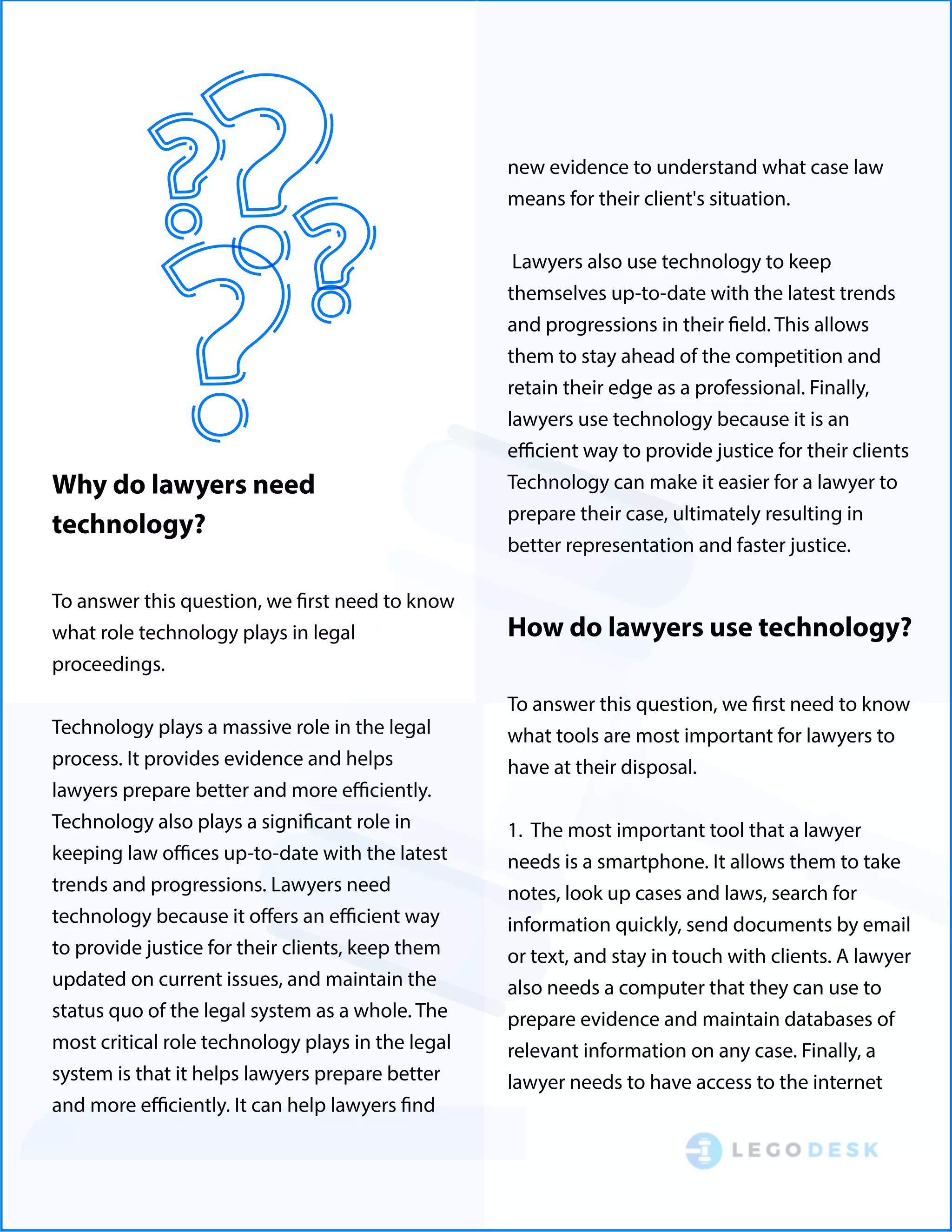 Complete Guide to Technology for Lawyers and Law Firms - Legodesk | PDF