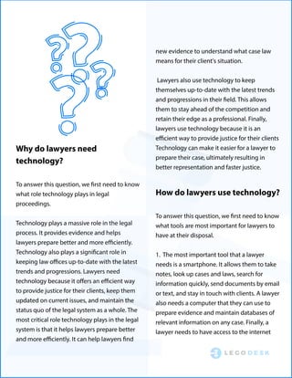 Complete Guide to Technology for Lawyers and Law Firms - Legodesk | PDF