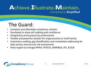 The Compliancy Group : The Guard, a HIPAA Compliance Solution | PDF