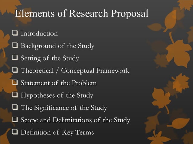 The components of research proposal | PPTX