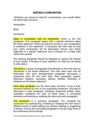 The composition | DOC | Books and Literature