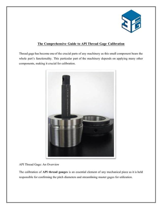 The Comprehensive Guide to API Thread Gage Calibration | DOCX | Jewelry ...
