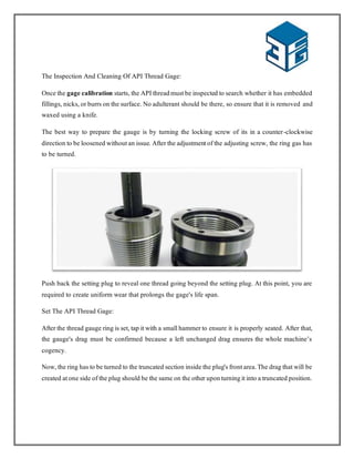 The Comprehensive Guide to API Thread Gage Calibration | DOCX
