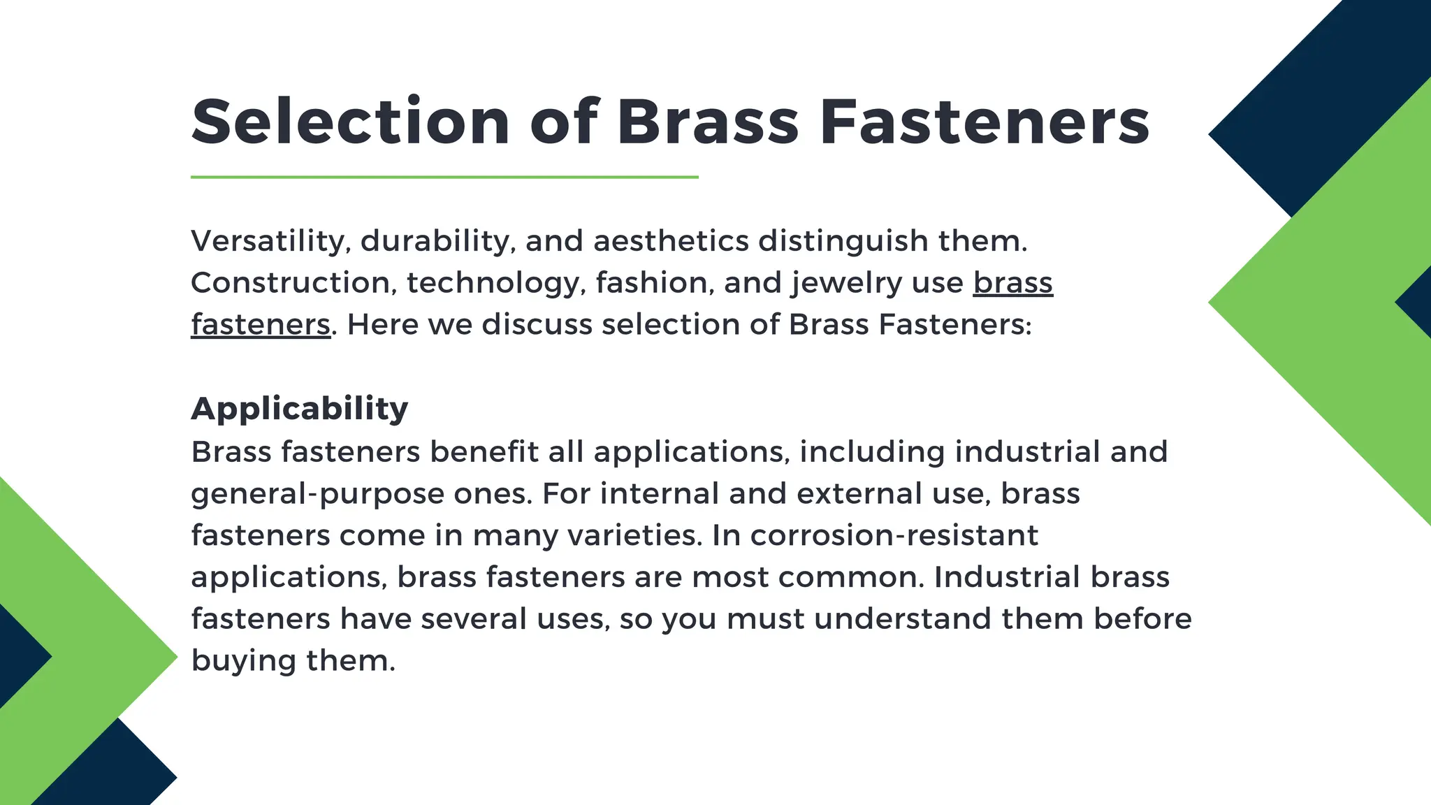 The Comprehensive Guide to Brass Fasteners: Selection, Application, and ...