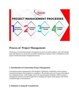 The Comprehensive Guide to Construction Project Management Process | PDF