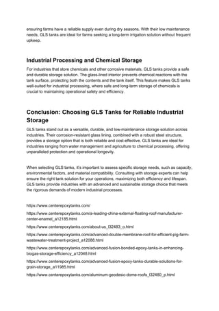 The Comprehensive Guide to GLS Tanks Features, Benefits, and ...
