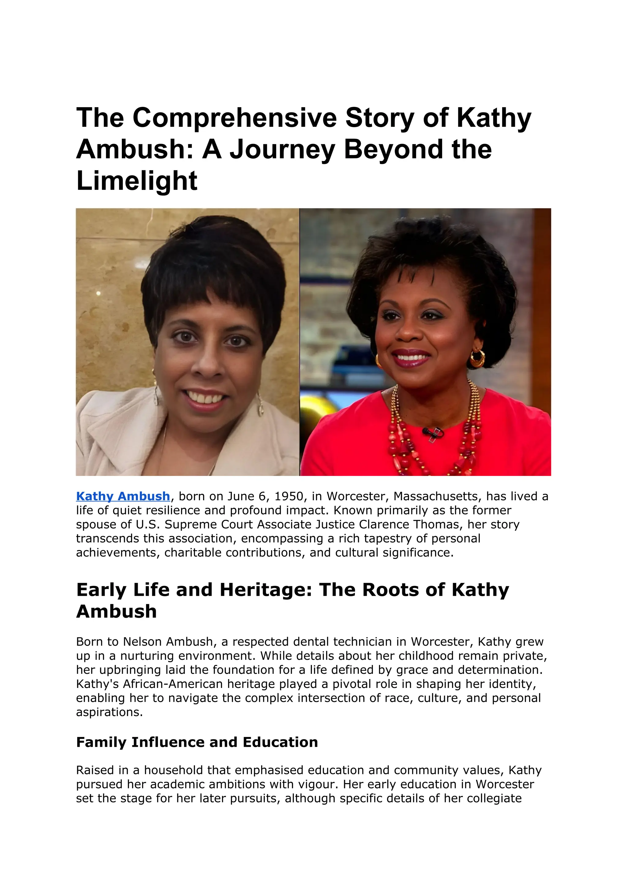The Comprehensive Story of Kathy Ambush_ A Journey Beyond the Limelight ...
