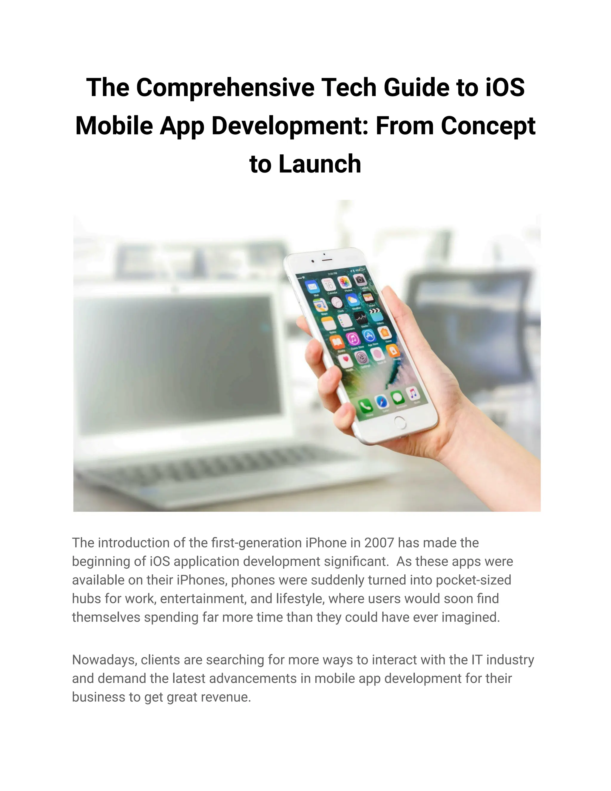 The Comprehensive Tech Guide To Ios Mobile App Development From