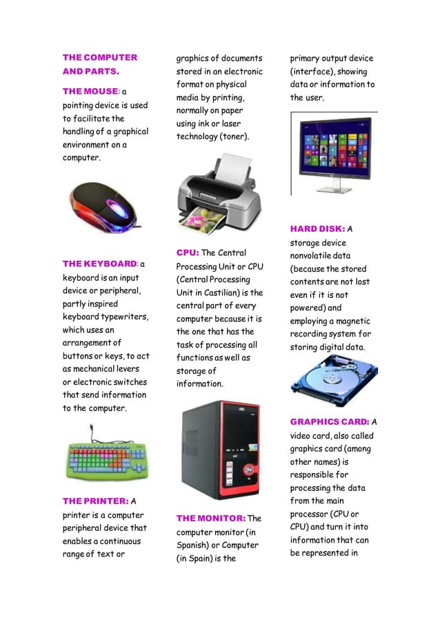 The computer and parts | DOCX