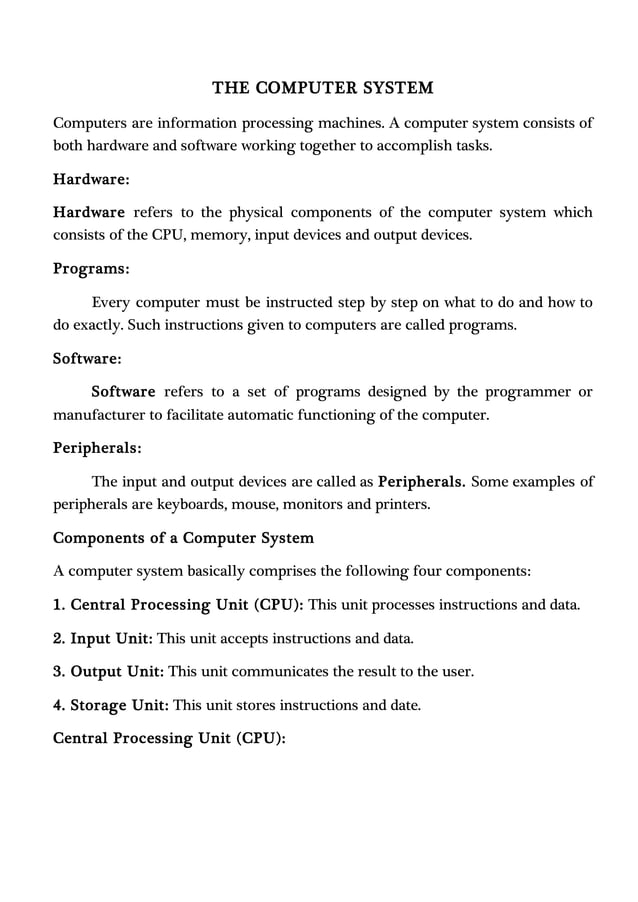 The computer system | PDF
