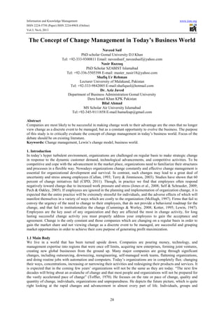 The concept of change management in today’s business world | PDF