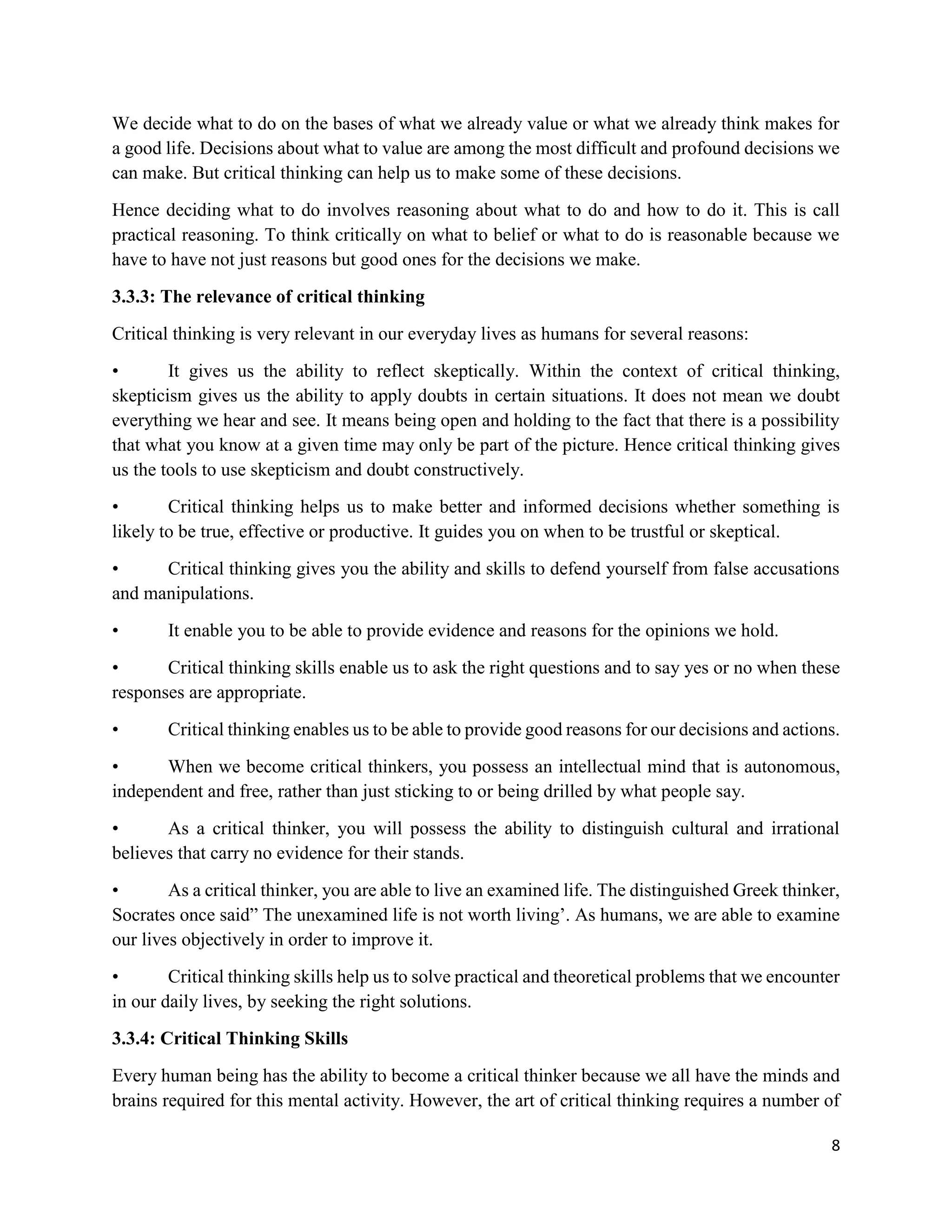 THE CONCEPT OF CRITICAL THINKING | PDF