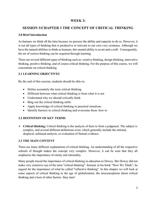 THE CONCEPT OF CRITICAL THINKING | PDF