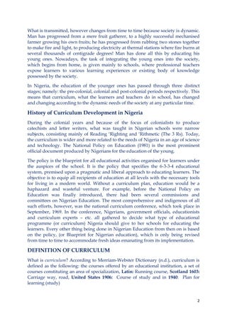 The concept of curriculum | PDF