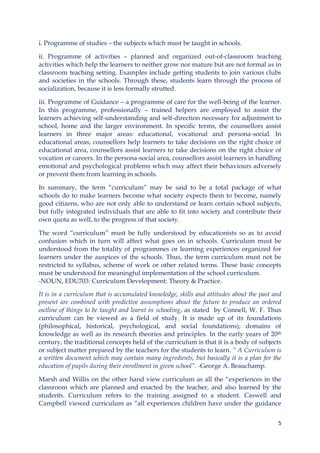 The concept of curriculum | PDF