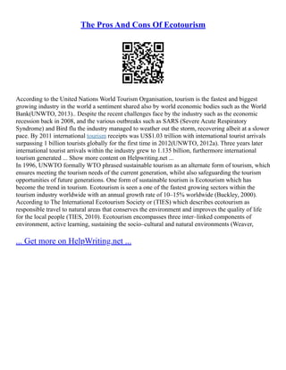 The Concept Of Ecotourism And Its Effects On The Environment | PDF