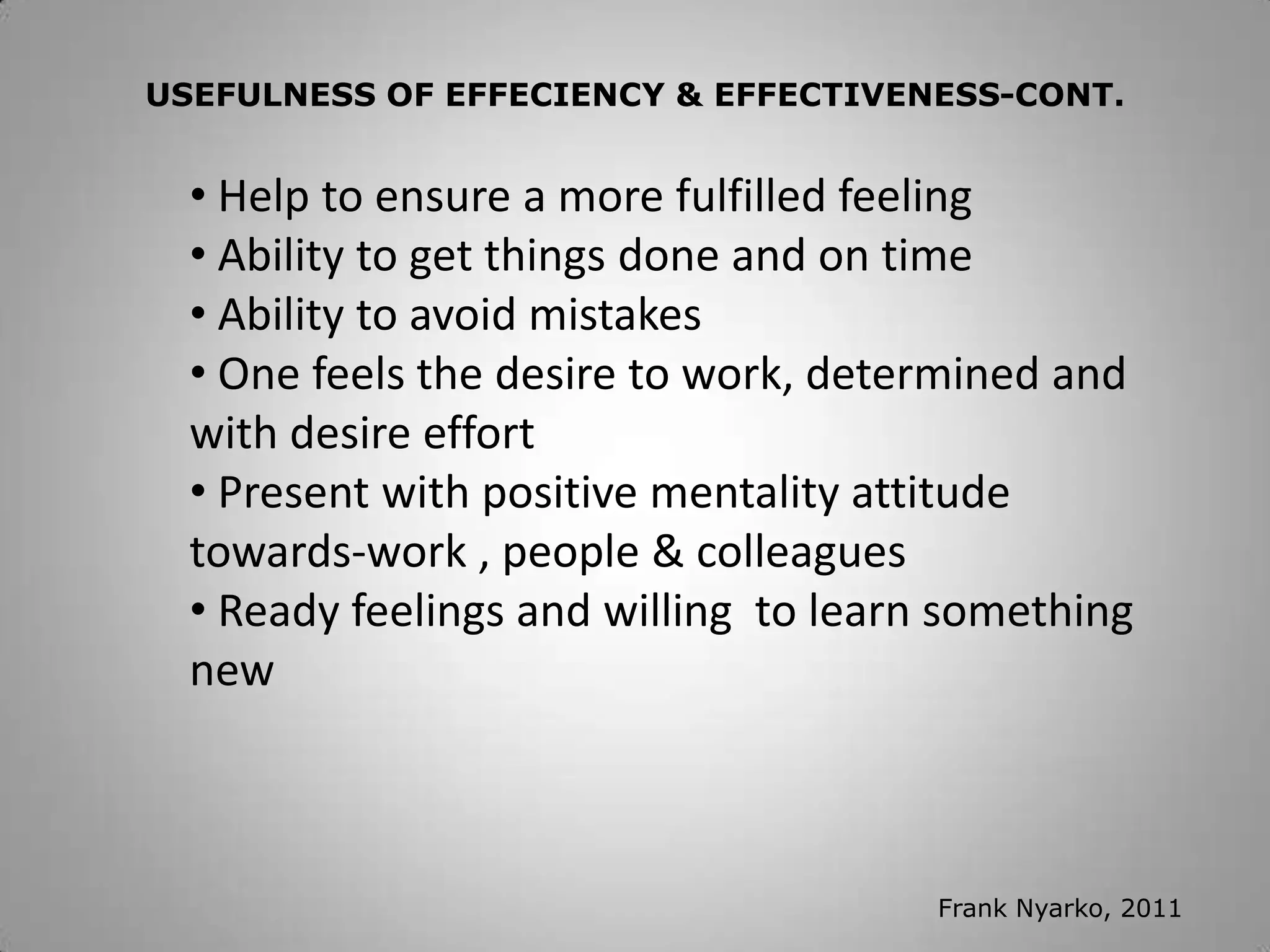 The concept of efficiency and effectiveness | PPTX