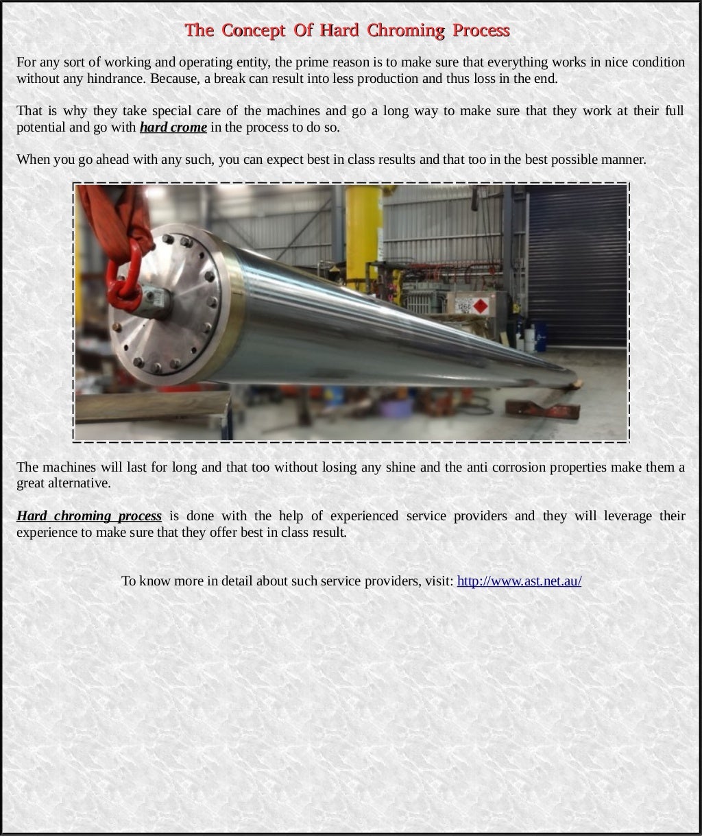 The concept of hard chroming process