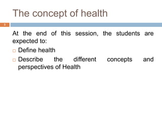 The concept of health | PPT