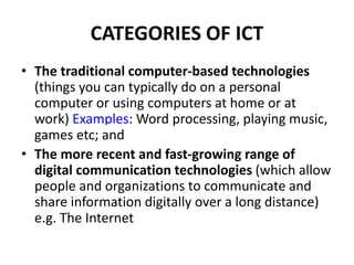 The Concept of ICT and its Related Terminilogies | PPTX
