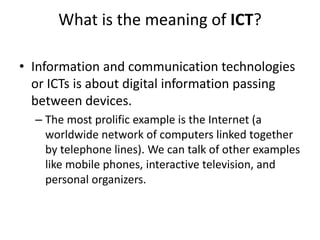 The Concept of ICT and its Related Terminilogies | PPTX