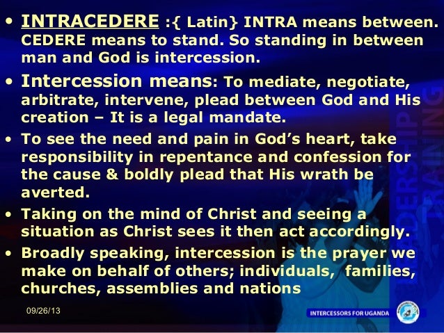 The concept of intercession