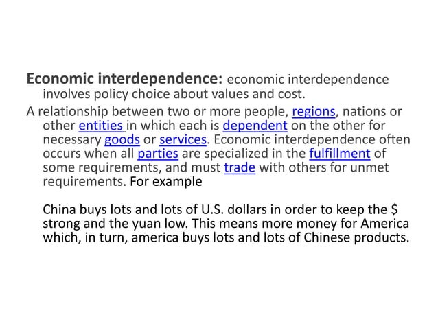 The concept of interdependence | PPTX | Business | Business and Finance