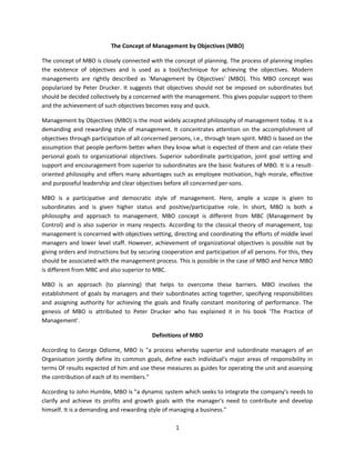 The concept of management by objectives | PDF