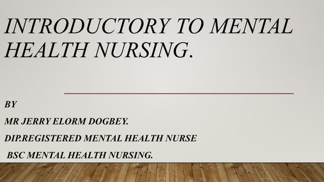 THE CONCEPT OF MENTAL HEALTH. Slides pptx | PPT