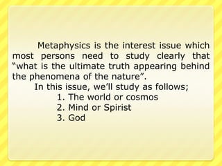 Metaphysics | PPTX