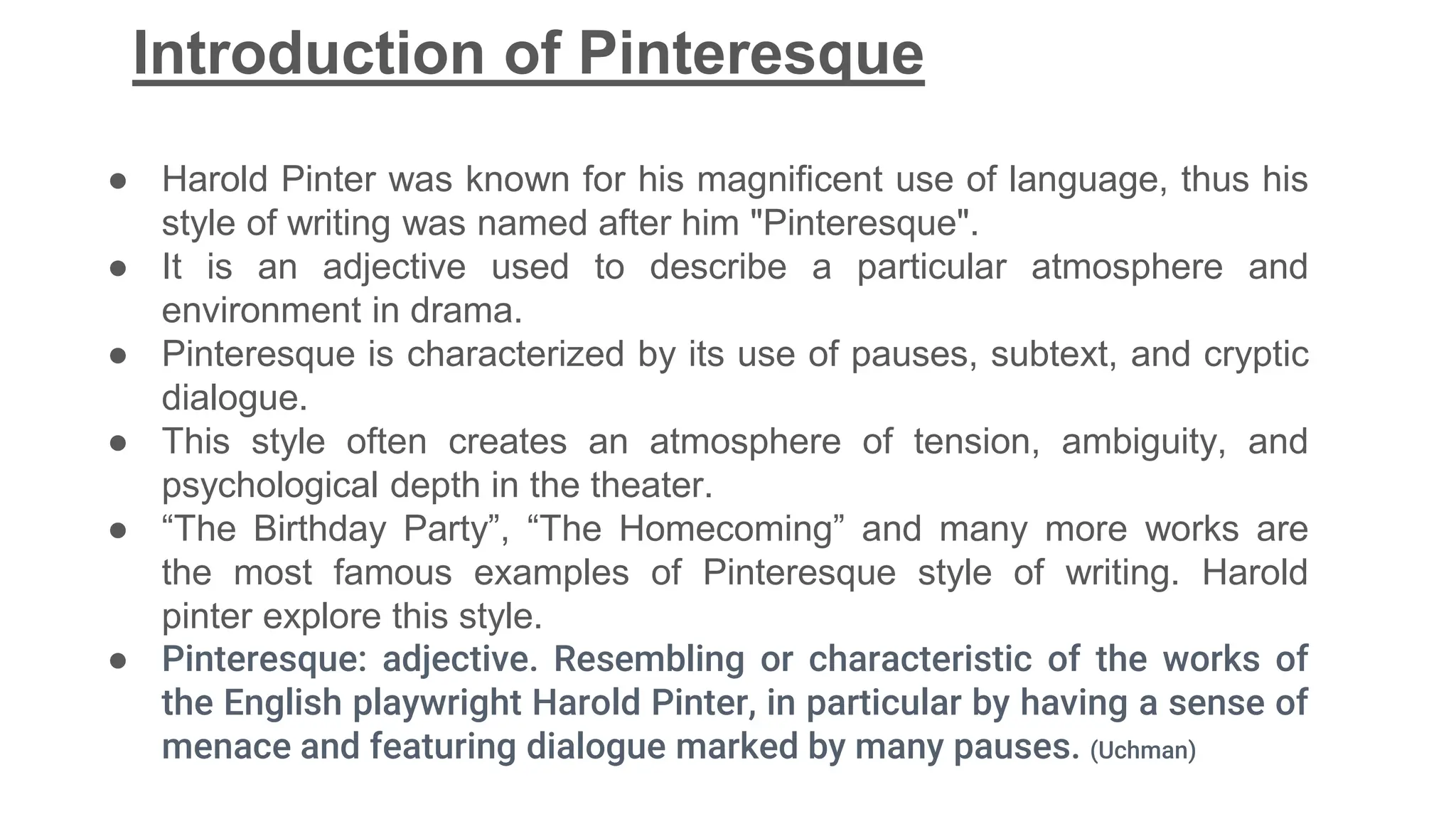 The concept of _Pinteresque_ in Modern Theater .pptx