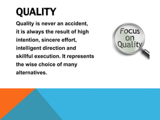 The concept of quality assurance | PPTX