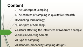 The Concept of Sampling | PPTX