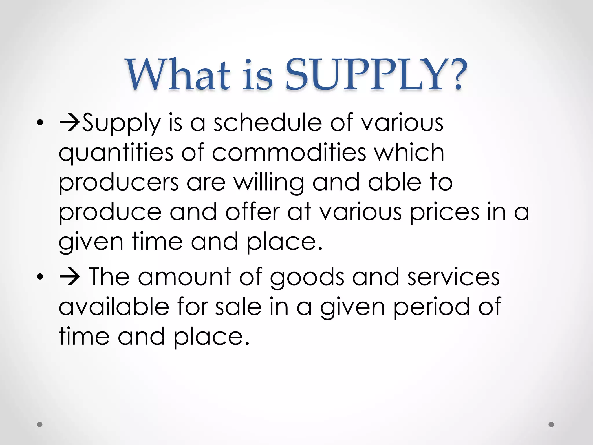 The Concept of Supply | PPTX