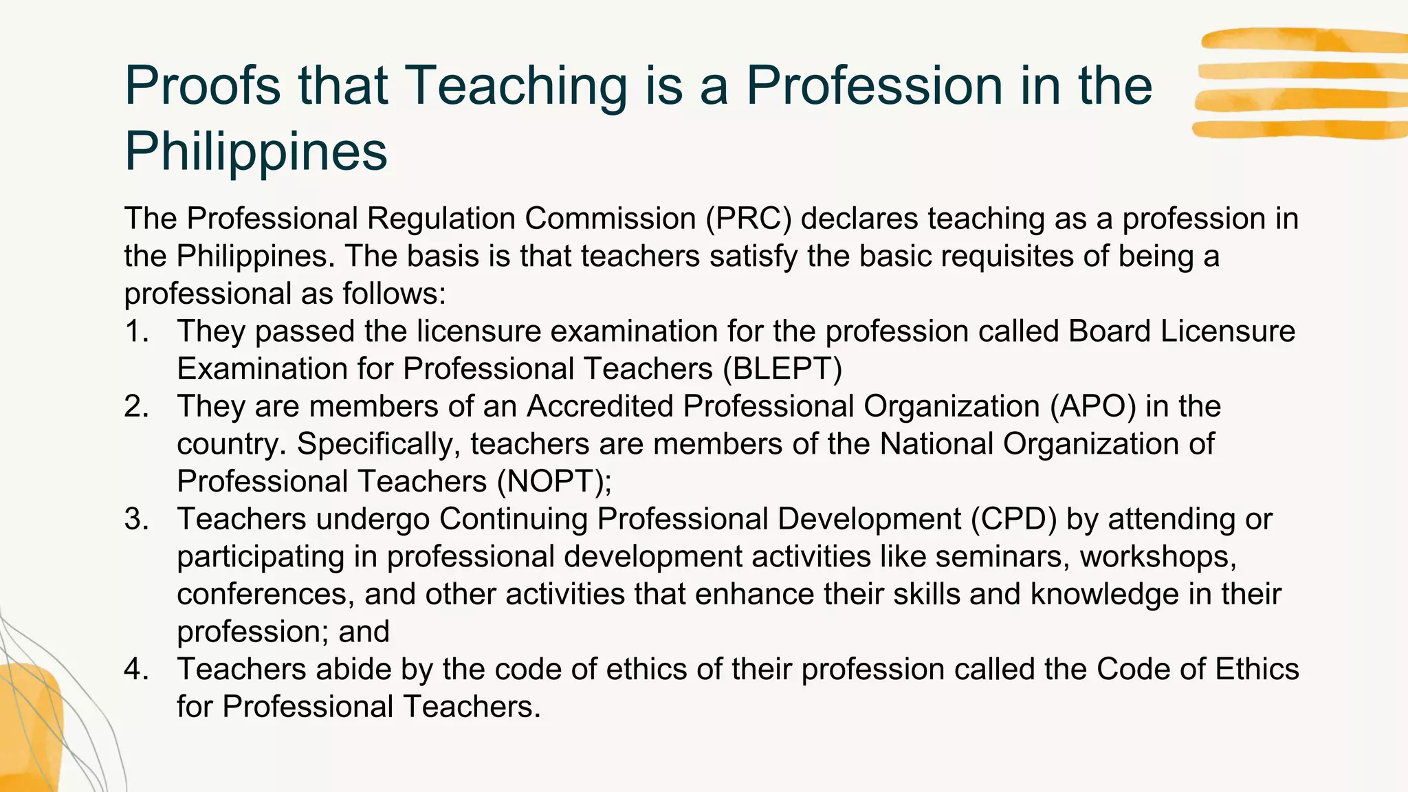 The Concept of Teaching as a Profession.pdf | Professional School ...