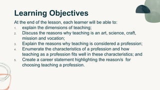 The Concept of Teaching as a Profession.pdf | Professional School ...