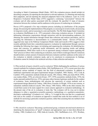 The conceptualization of educational evaluation (david nevo, 1983) | PDF