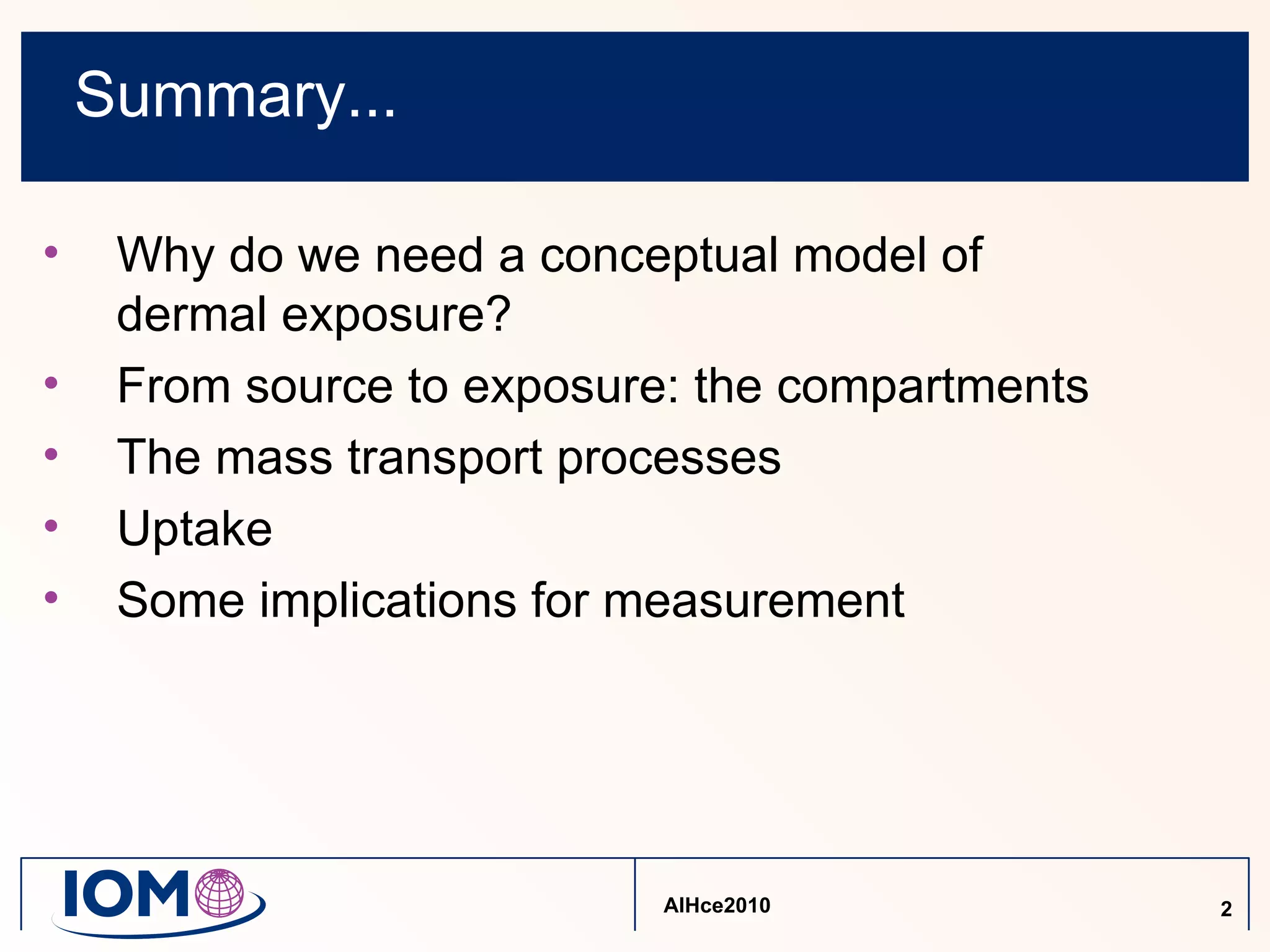 The conceptual model of dermal exposure | PPT | Skin and Dermatology ...