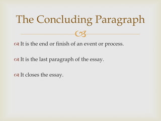 The concluding paragraph | PPTX