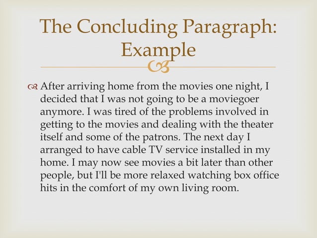 The concluding paragraph | PPTX | Screenwriting | Content Production