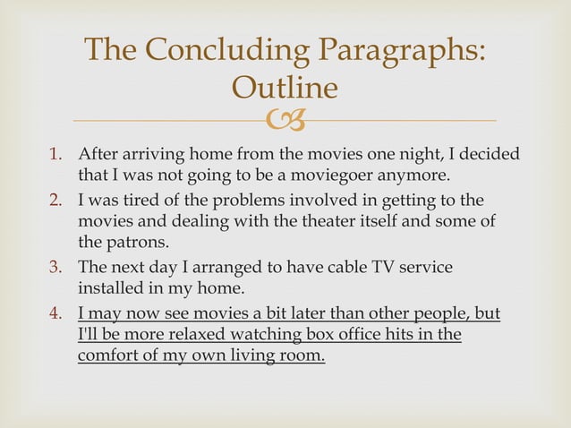 The concluding paragraph | PPTX | Screenwriting | Content Production