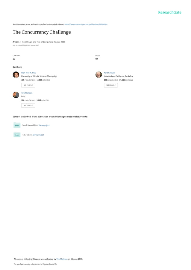 The Concurrency Challenge : Notes | PDF