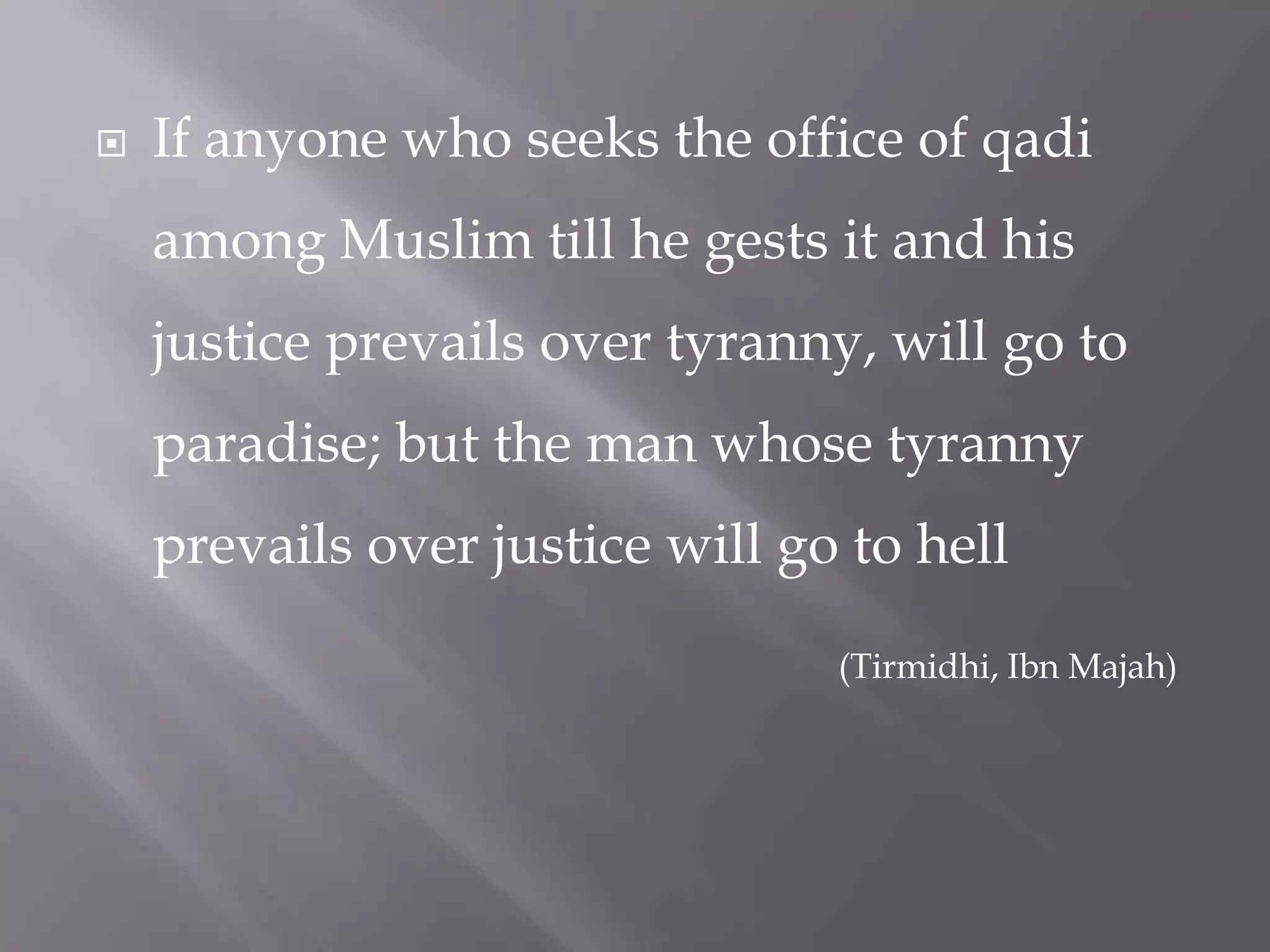 The conduct of a qadi | PPSX