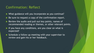 The Confirmation Process: A UK PhD experience | PPTX