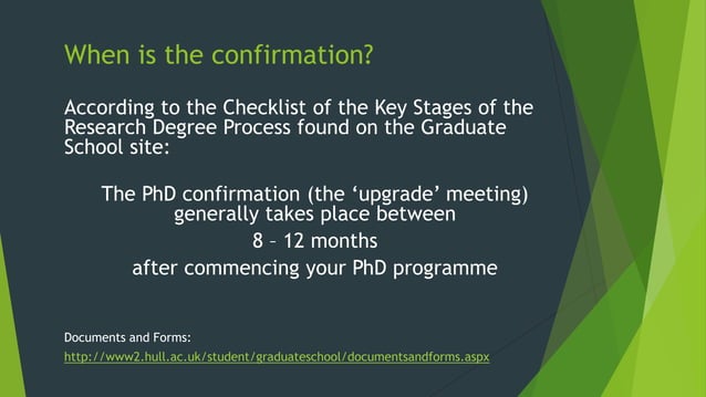 The Confirmation Process: A UK PhD experience | PPTX