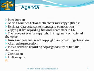 The conflicting interests in copyrightability of fictional characters ...