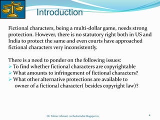 The conflicting interests in copyrightability of fictional characters ...