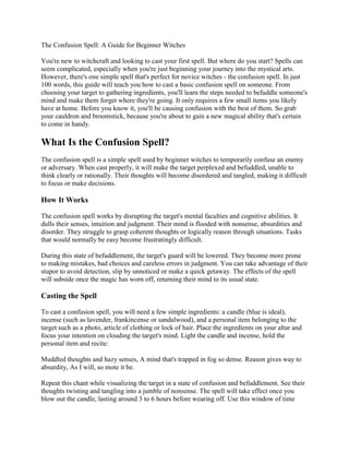 What exactly does a confusion spell do? +27739970300 | DOCX