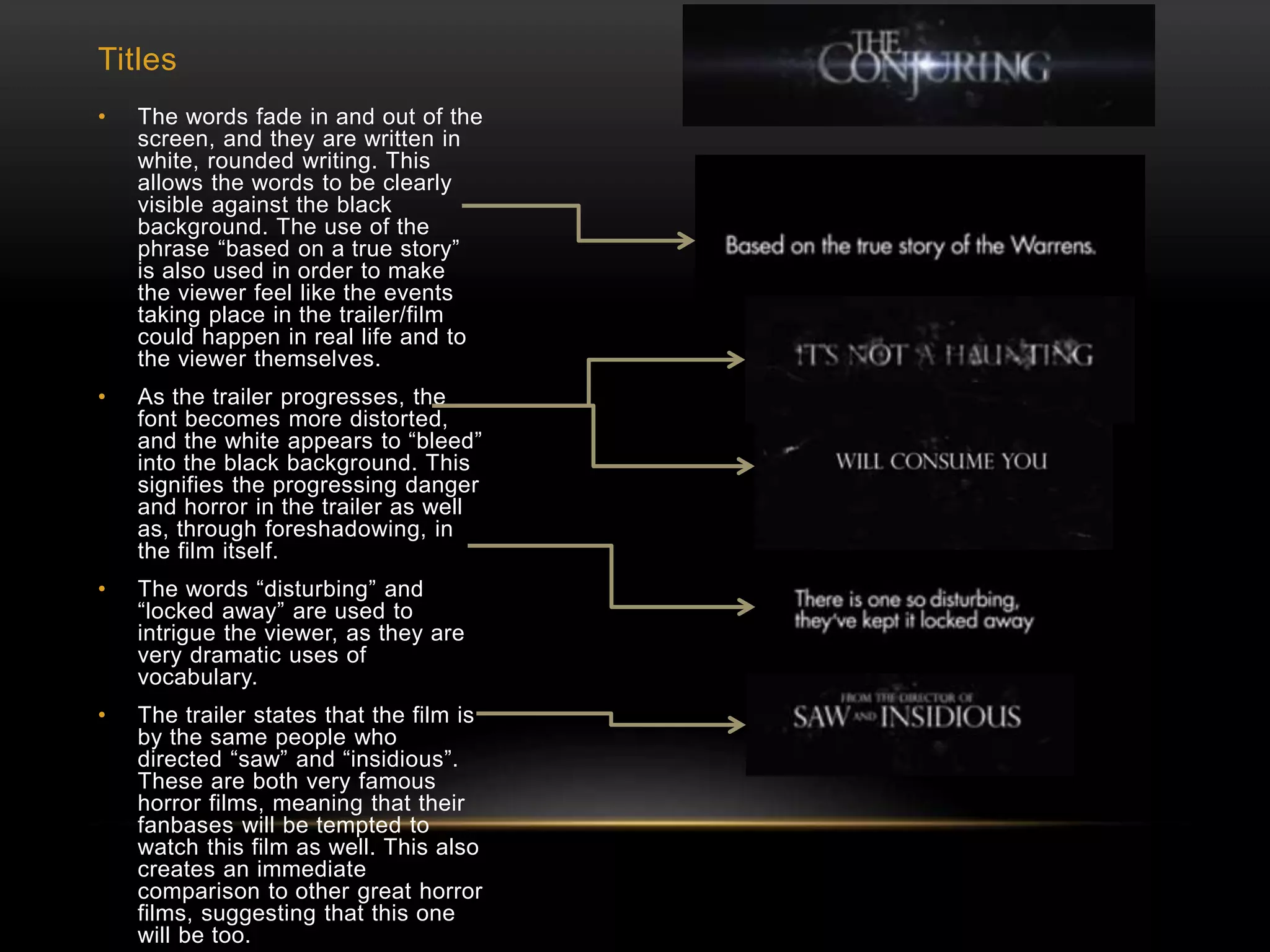 Trailer Analysis: The Conjuring | PPTX